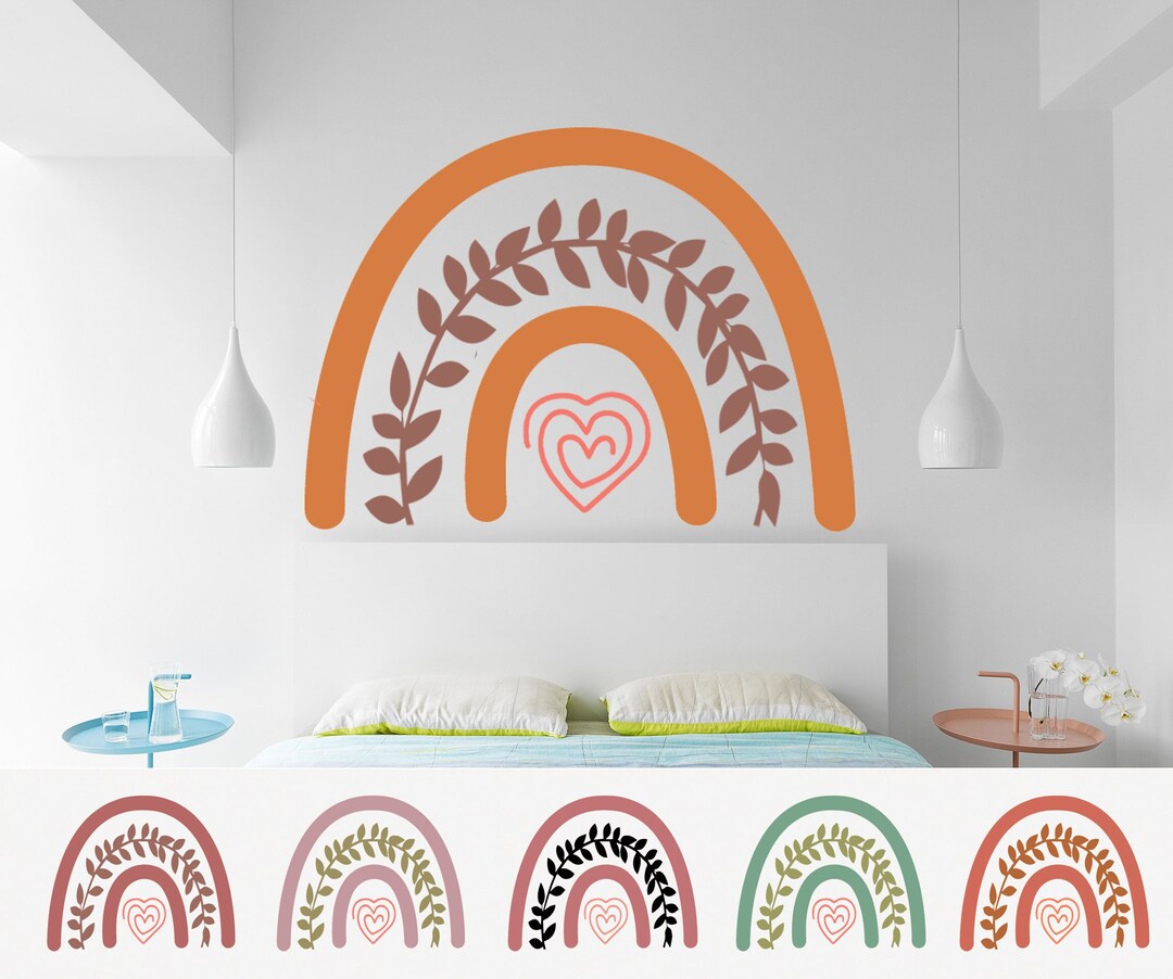 Rainbow Wall Decals Large, Boho Rainbow Wall Decor for Girls Kids ...