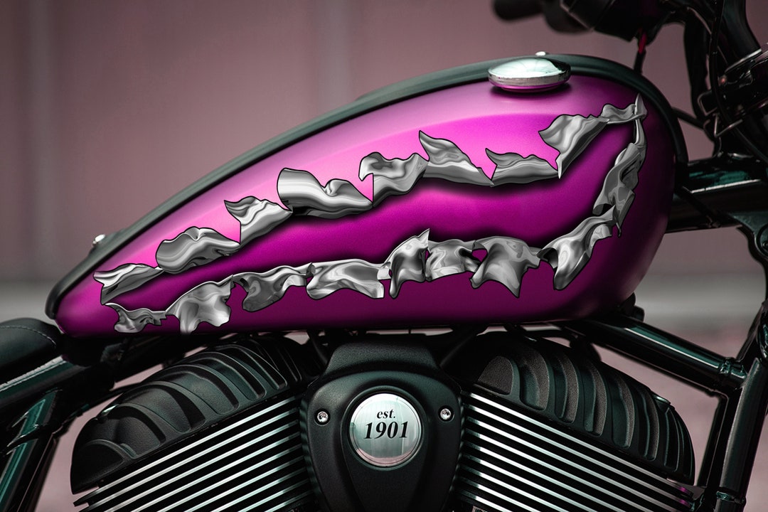 Ripped Metal Bike Vinyl Sticker, Ripped Metal Bike Side Decal, Ripped ...