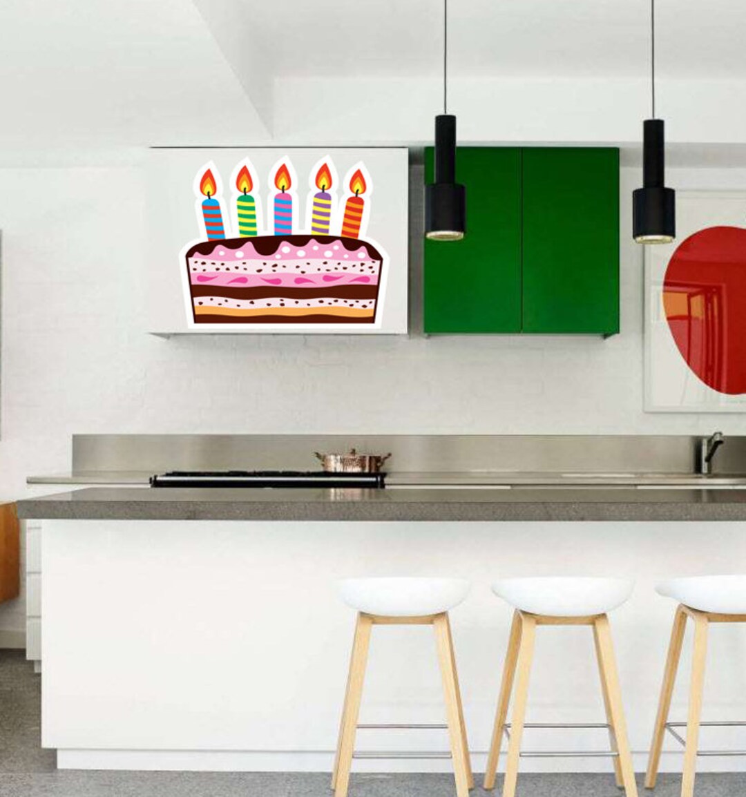 Cake Wall Decal, Cake Wall Sticker,modern Wall Art, Multi Color AN-636 ...
