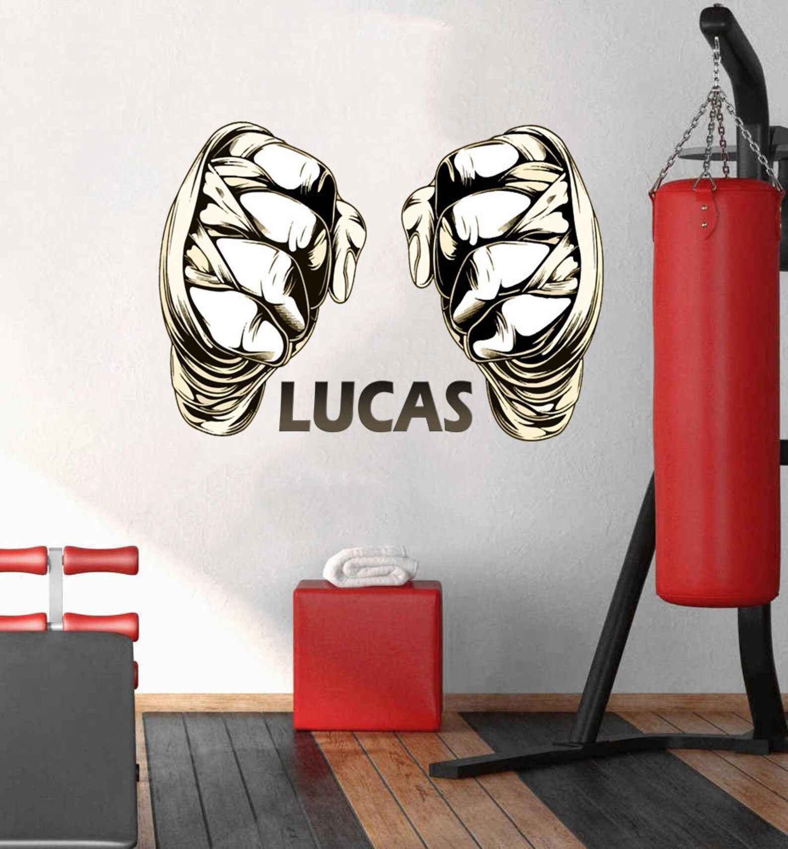 MMA Boxing Custom Name Wall Decal, Personalized Sticker, Personalized ...