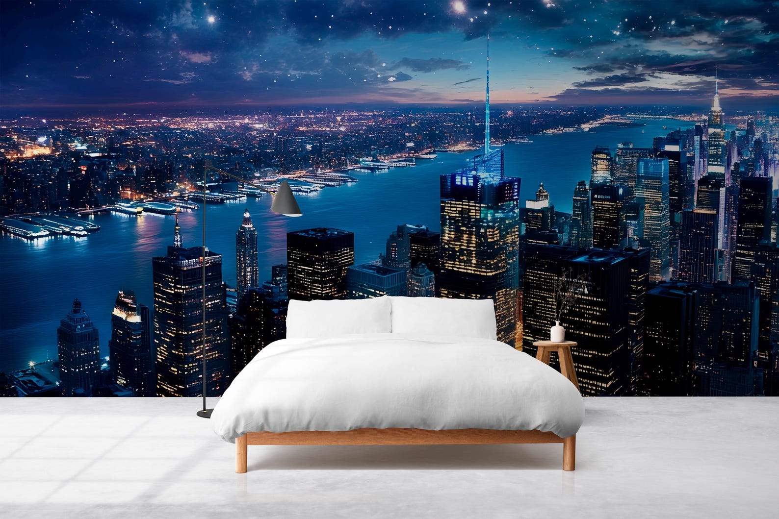 New York City Night Wall Mural - Skyline Wallpaper - NY Peel and Stick ...