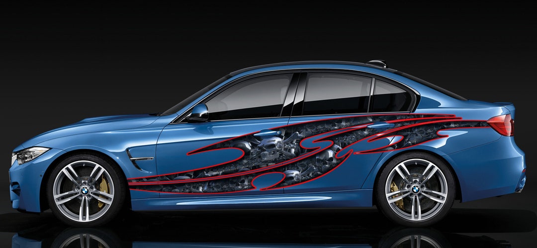 Skulls Bones Car Wrap, Pirate Skull Full Color Car Vinyl Design, Skulls ...