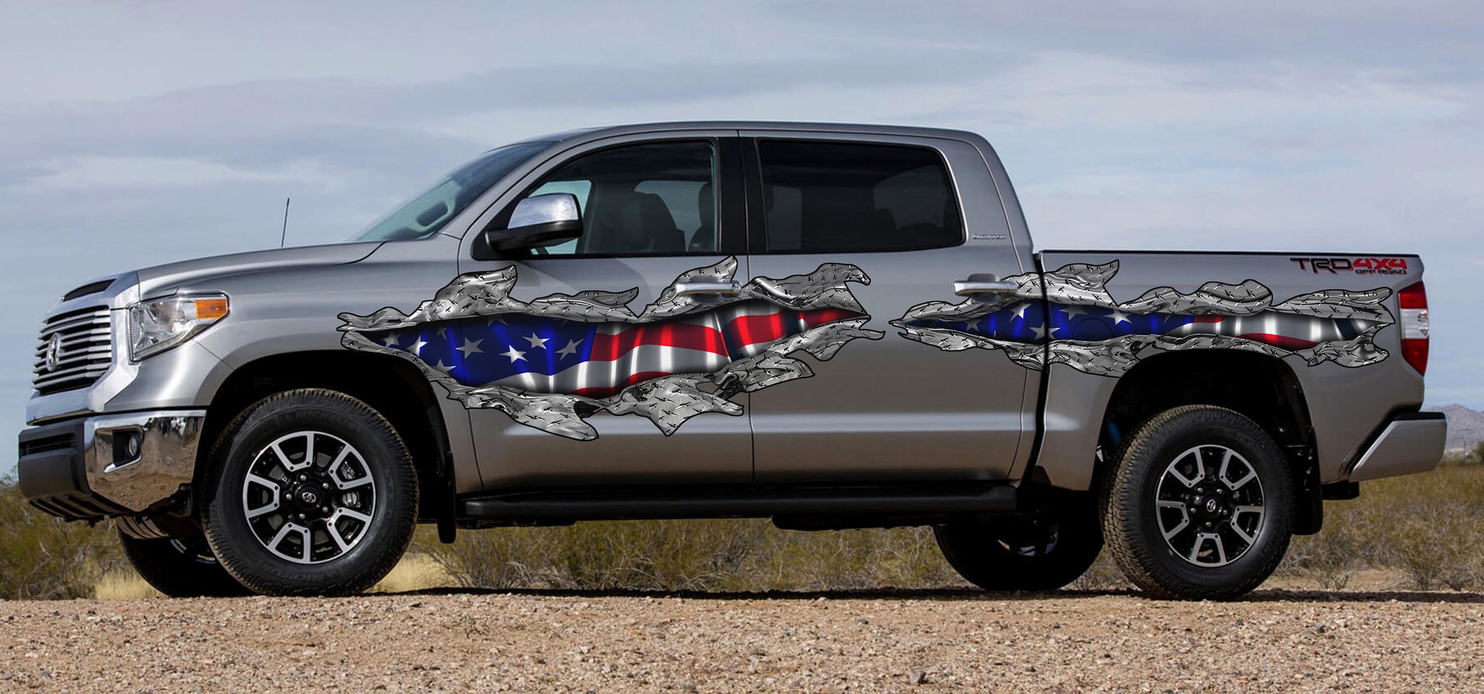 American Flag Truck Decal