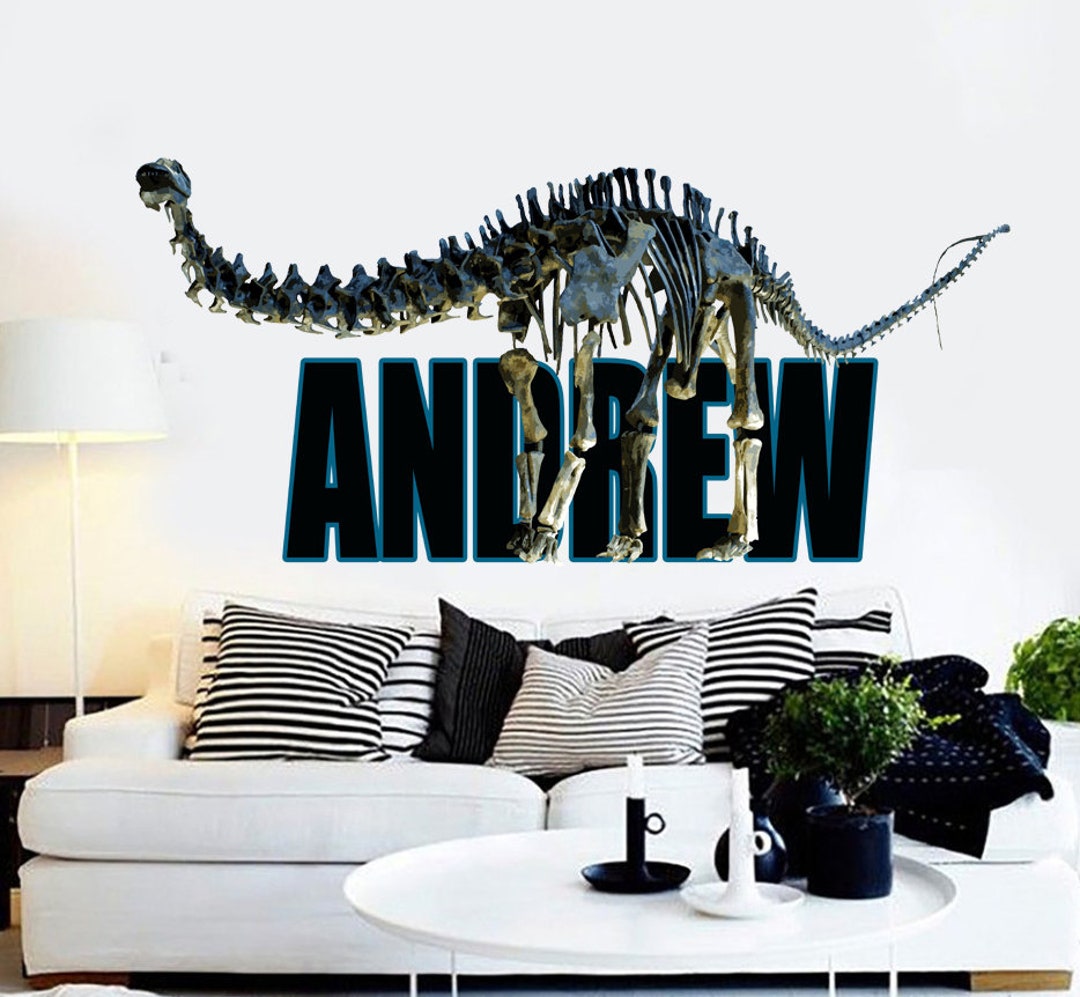 Dinosaur Diplodocus Custom Name Wall Decal, Personalized Sticker ...