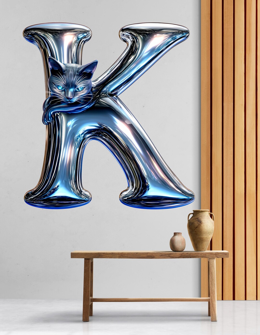 Siamese Cat 3D Vinyl Sticker | Personalized Letter Decal With Cat for ...