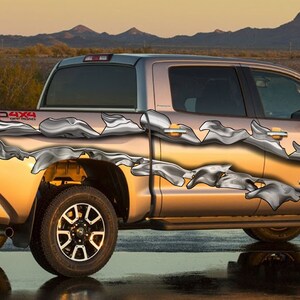 Ripped Metal Truck Vinyl Decal, Ripped Metal Car Side Graphics, Ripped ...