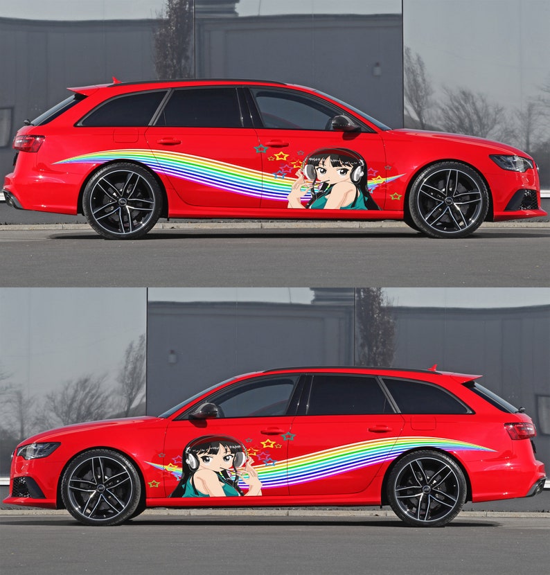 Anime Car Wrap Sexy Anime Stickers Manga Theme Side Car | Etsy