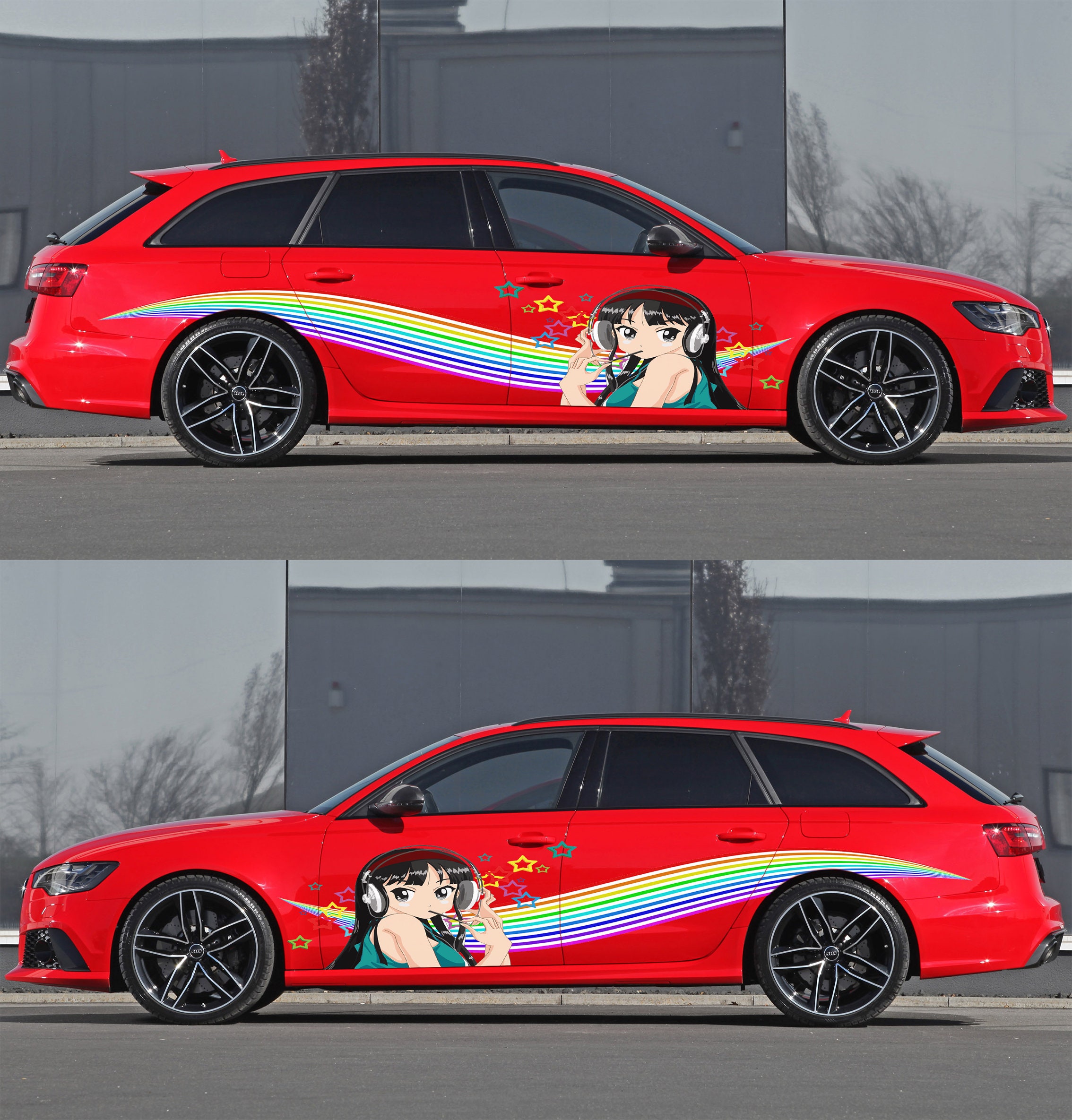 Anime Car Wrap Sexy Anime Stickers Manga Theme Side Car | Etsy