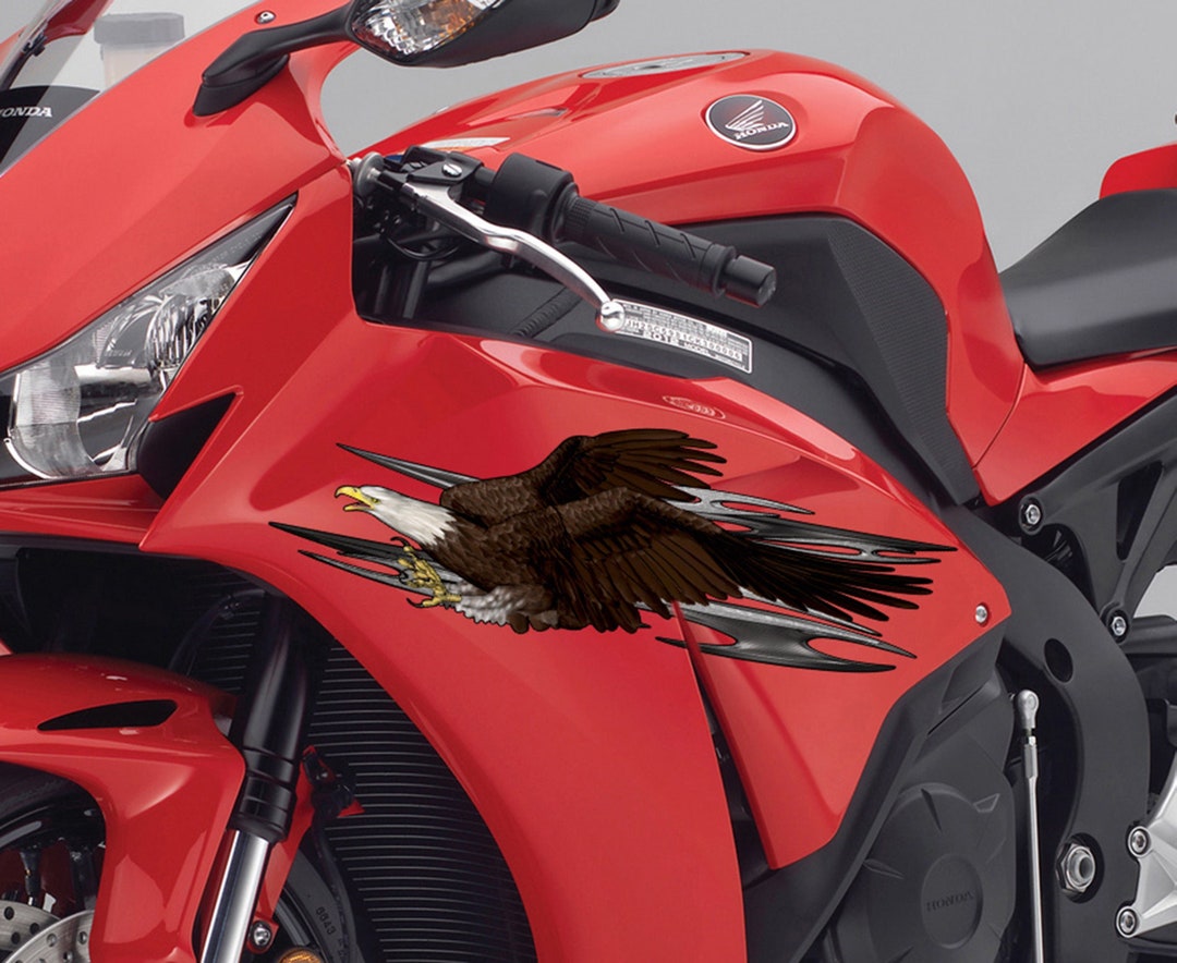 USA Racing Stickers and Decals, US Eagle Ripped Metal Motorcycle Vinyl ...