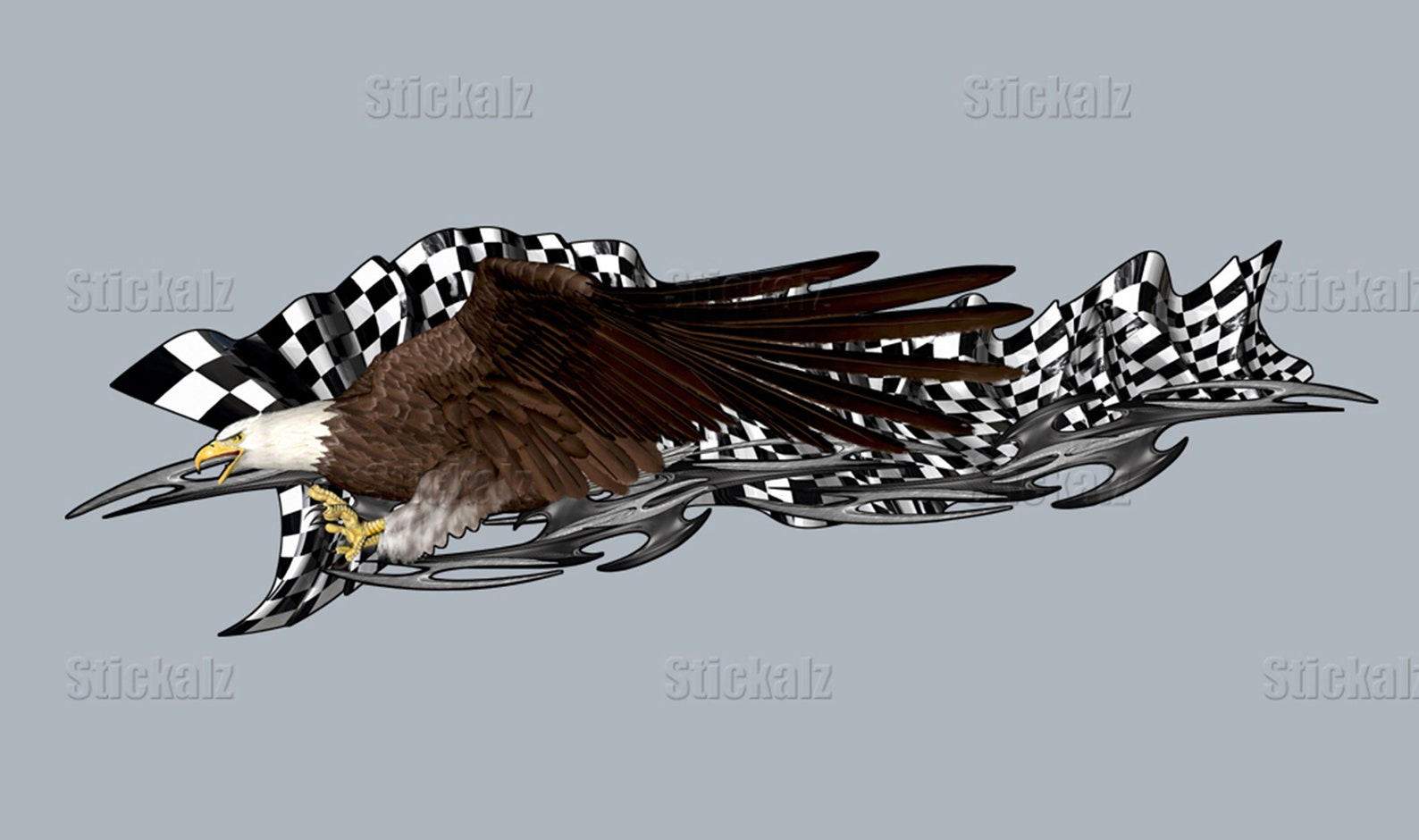 3D Bold Eagle Car Wrap Checkered Vinyl Racing Graphics - Etsy