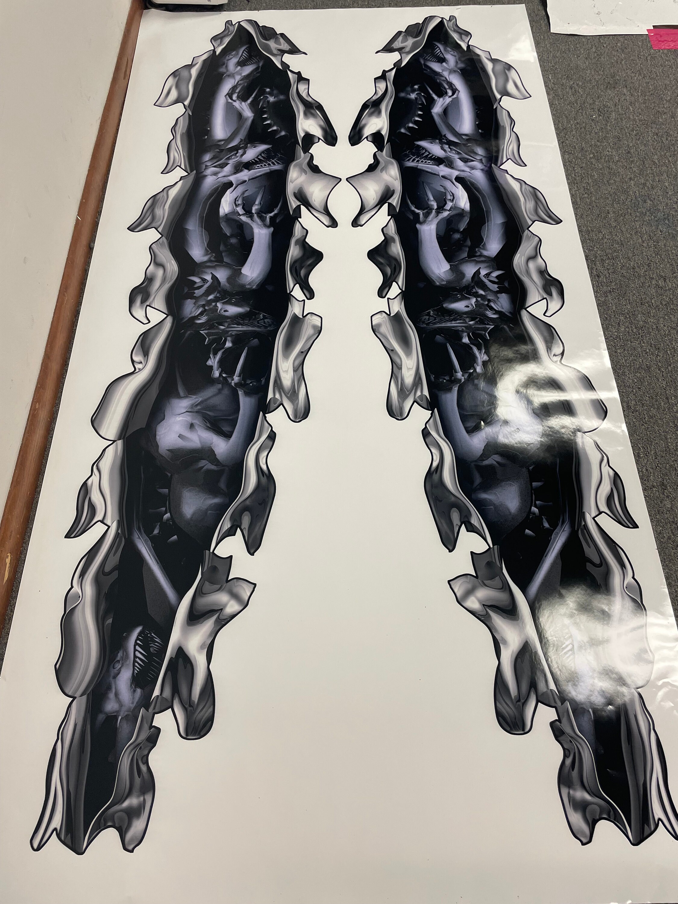 3D Watercraft Graphic Dragons Boat Wrap Ripped Metal Full Color Speed ...
