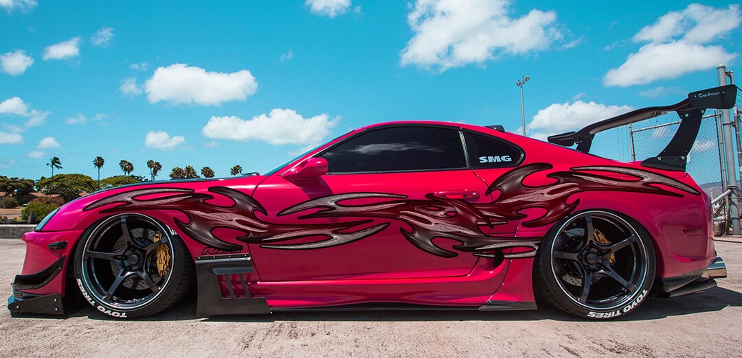 Tribal Car Vinyl Sticker, 3D Tribal Racing Stripes Car Vinyl Wrap, Full ...