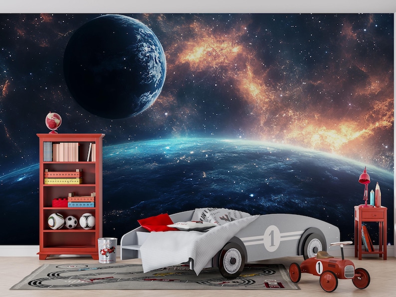 Galaxy Space Wallpaper 3D Wall Mural – Modern Cosmic Universe Wall ...