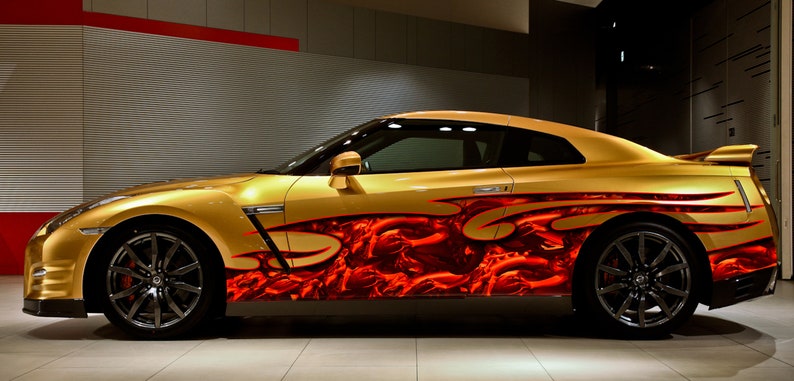 Red Dragons Car Decal, 3D Dragon Car Wrap, 3D Tribal Dragon Car Sticker ...