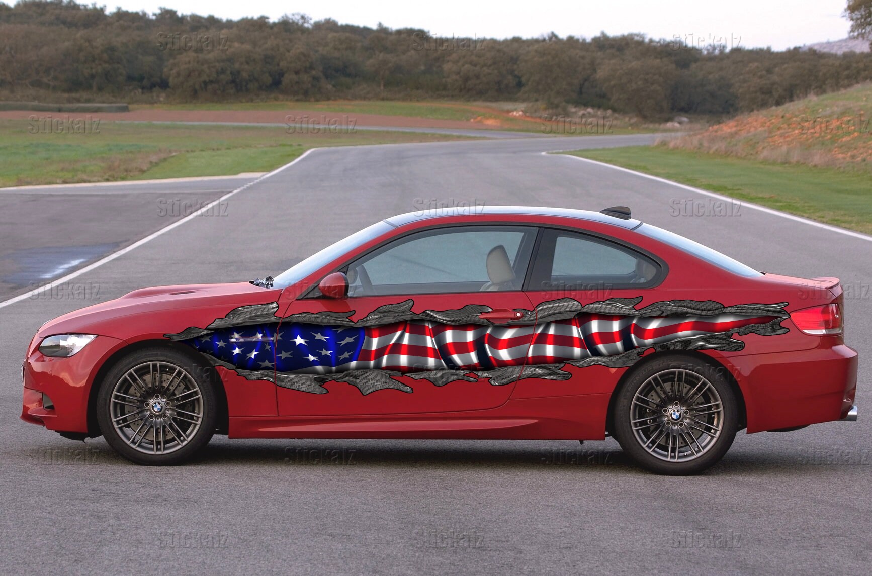 American Flag Decal Full Color Car Side Graphics Vinyl Sticker | Etsy