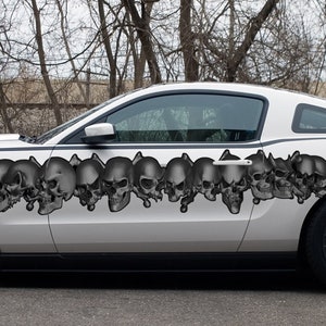 Skulls 3D Car Graphic, Ripped Metal Full Color Car Vinyl Design, Sculls ...