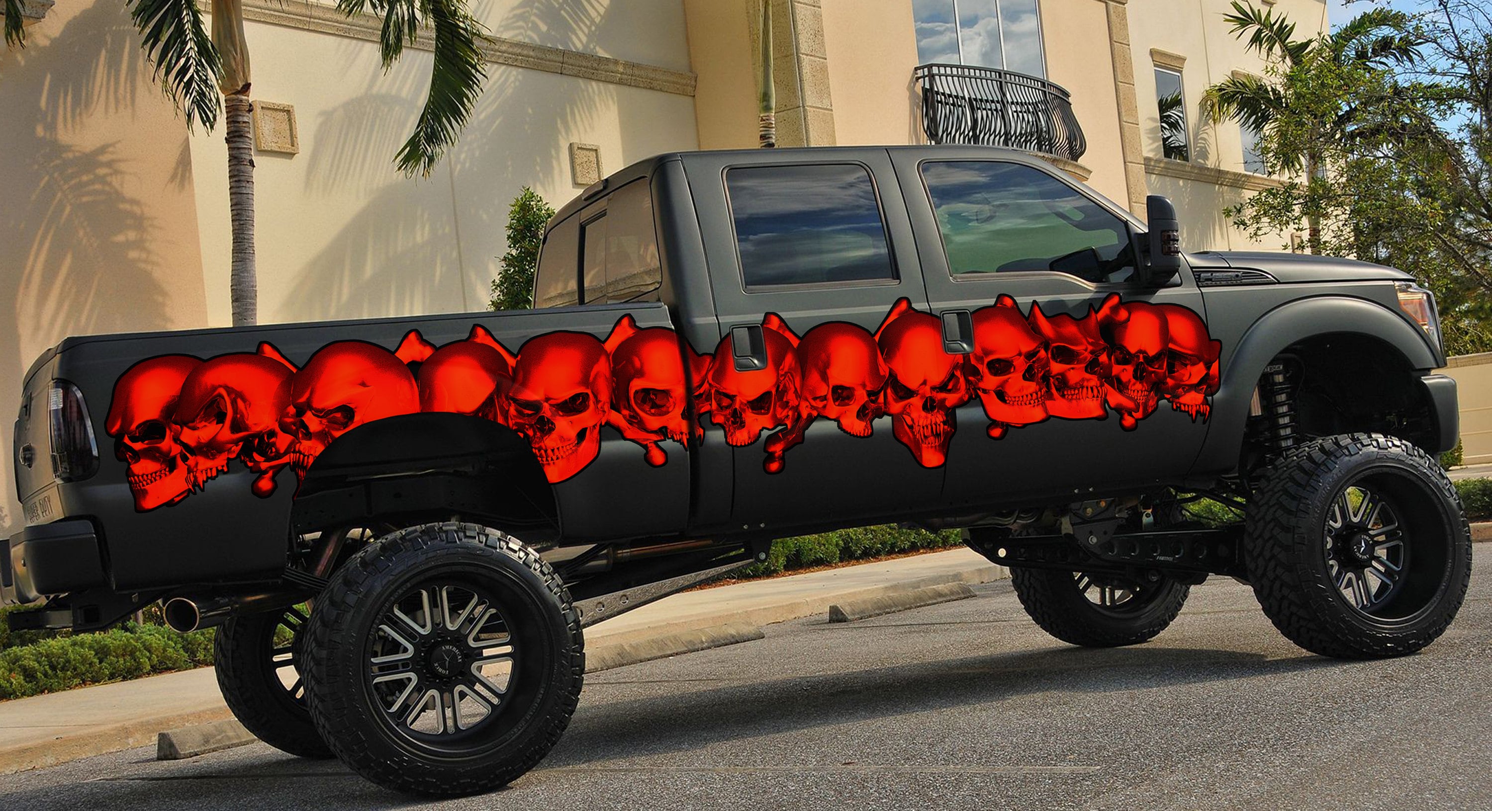 3D Pirate Skull Truck Vinyl Decal Skulls Full Color Truck | Etsy