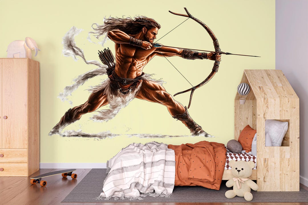 Epic Warrior Archer Wall Decal Fantasy Archer Sticker Action Hero Wall ...