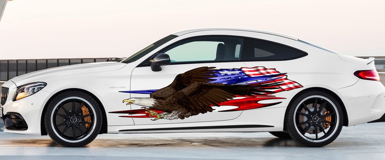 American Flag Decal Full Color Car Side Graphics Vinyl Sticker - Etsy