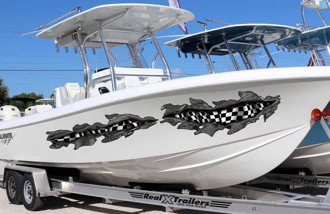 3D Sword Ripped Metal Vinyl Wrap ,tattoo Boat Decals, Watercraft Vinyl ...