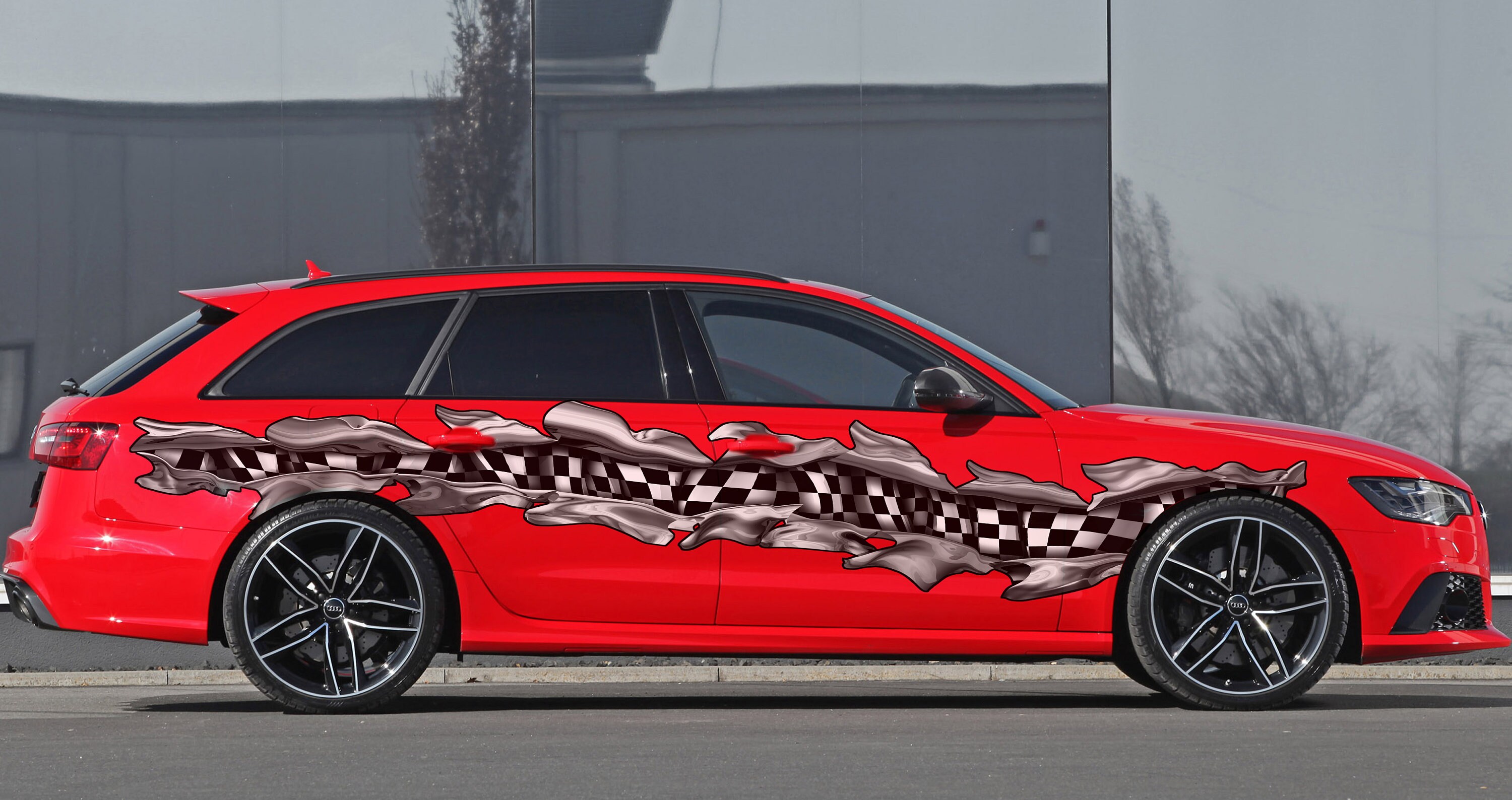 Checkered Flag Car Decal 3D Racing Flag Full Color Car Side - Etsy