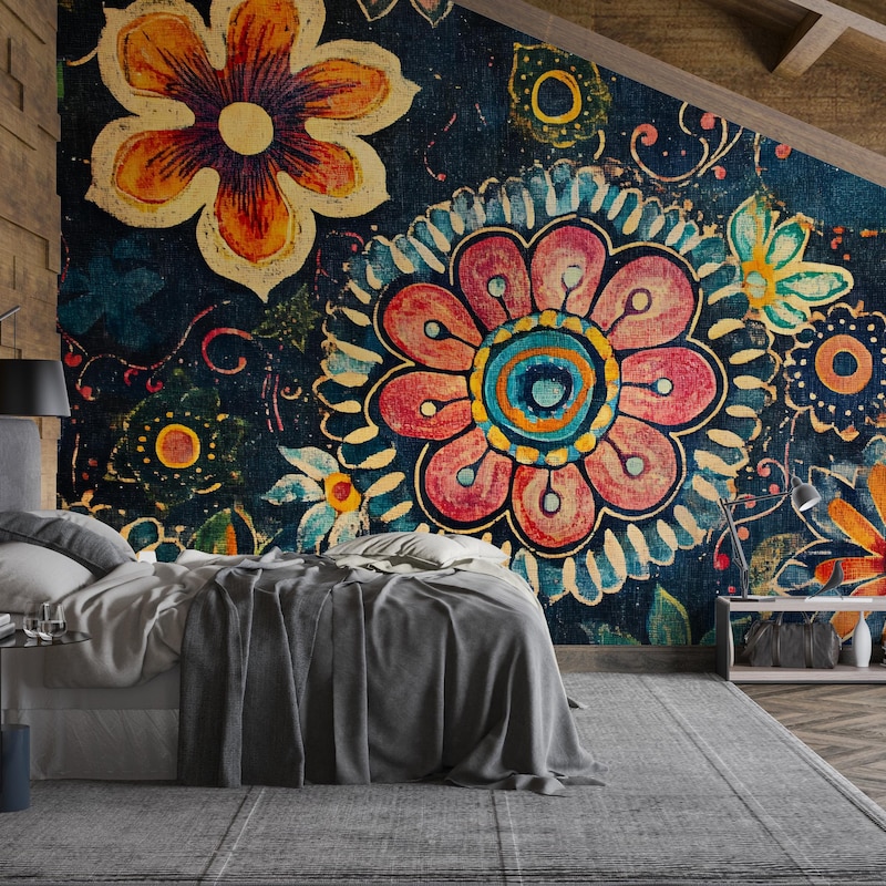 Large Floral Wallpaper - Etsy