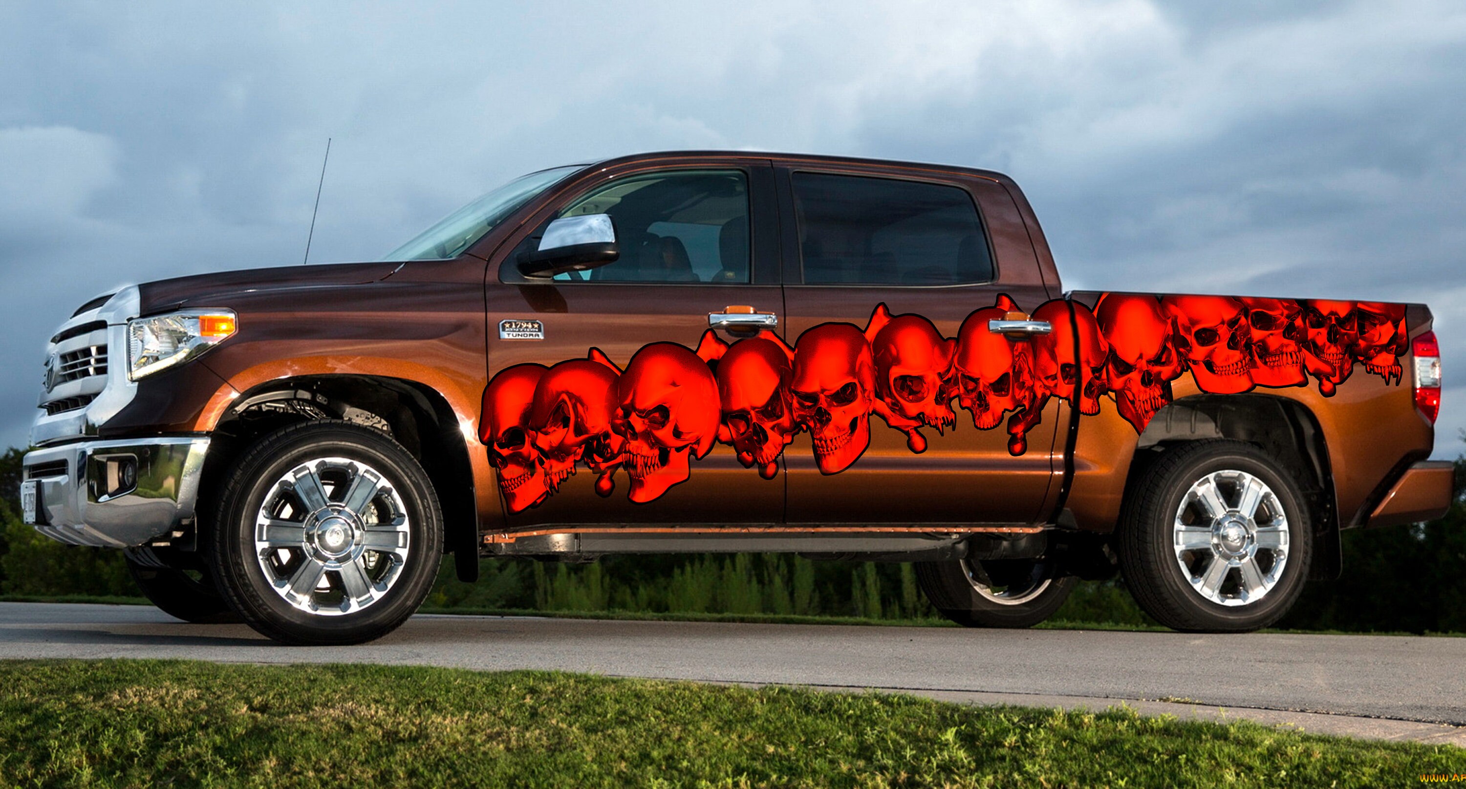3D Pirate Skull Truck Vinyl Decal Skulls Full Color Truck | Etsy