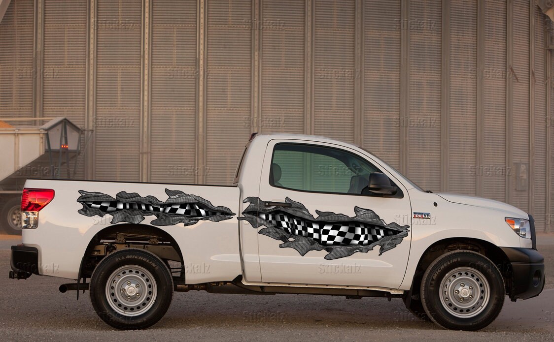 Ripped Metal Checkered Flag Street Racing Graphic Full Color | Etsy