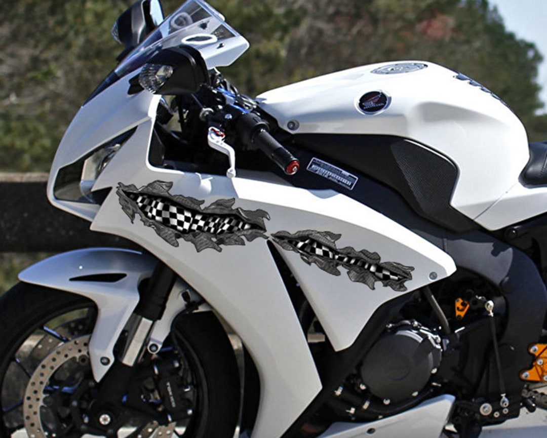 3D Tribal Ripped Metal Racing Bike Vinyl Decal, Sports Stickers ,dirt ...