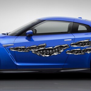 Car Vinyl Full Color Tribal Skulls Decal Full Color Side Graphics ...