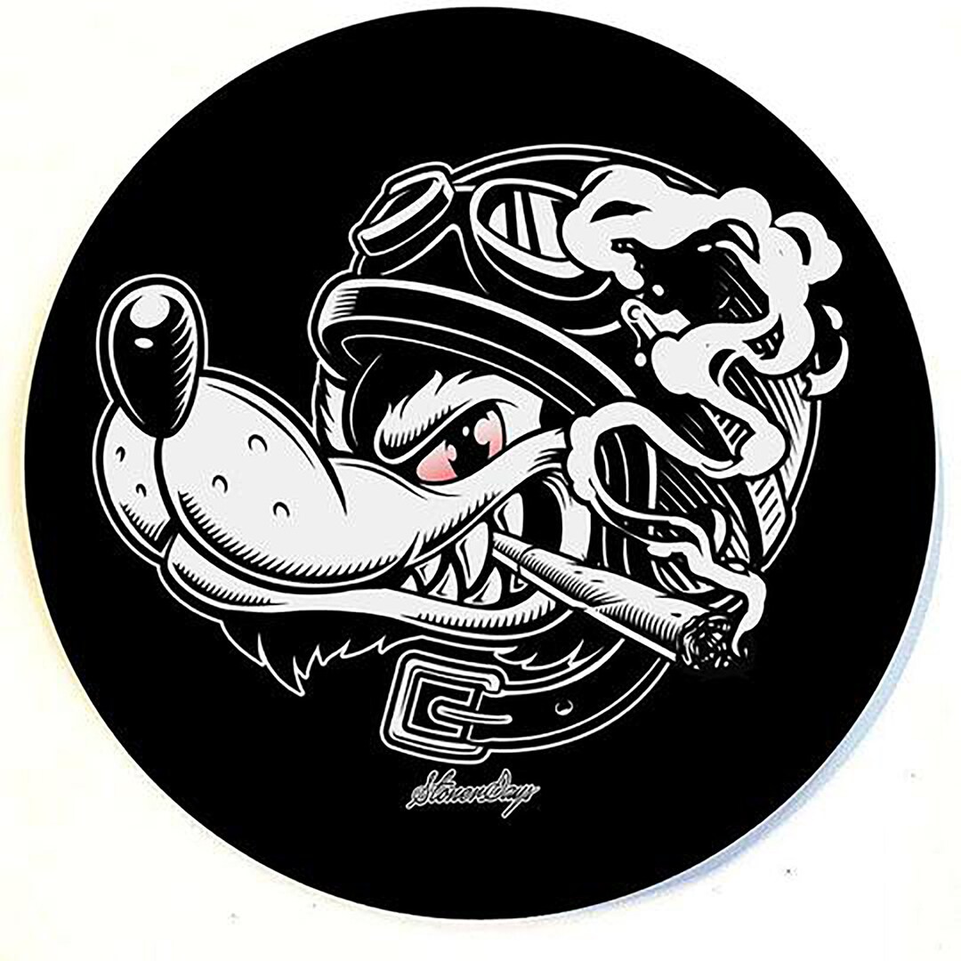 Wolf Pack Dab Mat by Stonerdays. 8" Round 1/4" Thick. Trippy Wolf Blunt ...