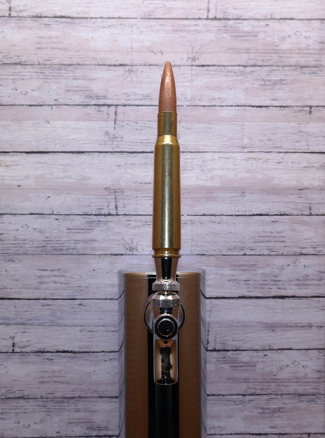Handmade Real 50 Caliber Beer Tap Handle Natural Finish Man Cave Home ...