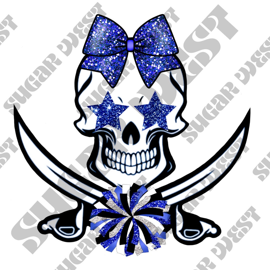 BUCS Cheer Skull With Bow DIGITAL FILE - Etsy