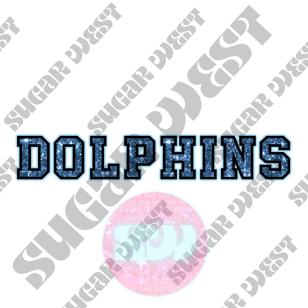 Dolphins Glitter Letters DIGITAL PNG - Etsy