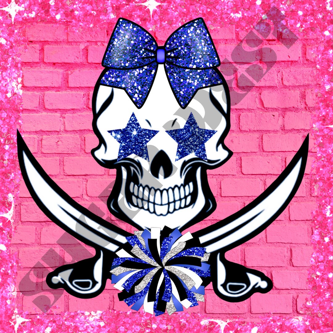 BUCS Cheer Skull With Bow DIGITAL FILE - Etsy