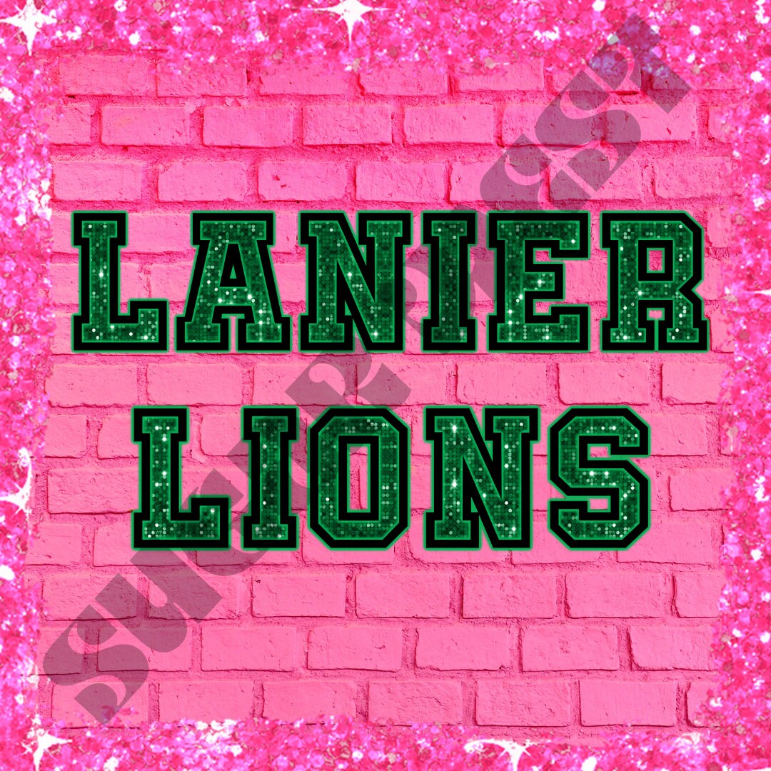 Lanier Lions Emerald Glitter Letters DIGITAL PNG - Etsy