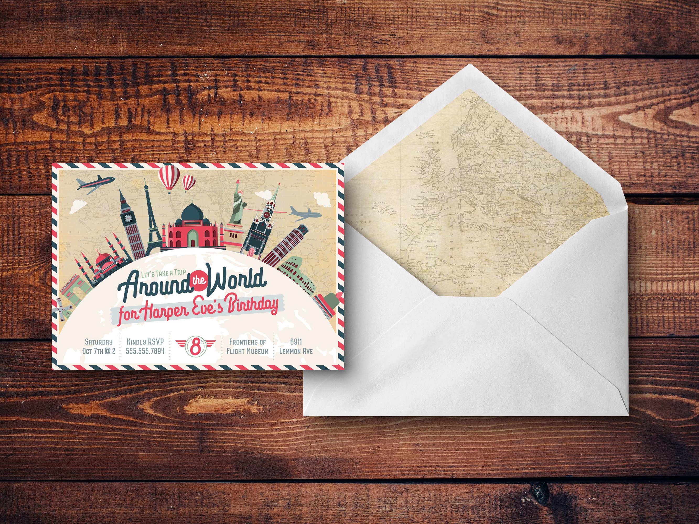 Around the World Party Invitation Around the World Birthday - Etsy