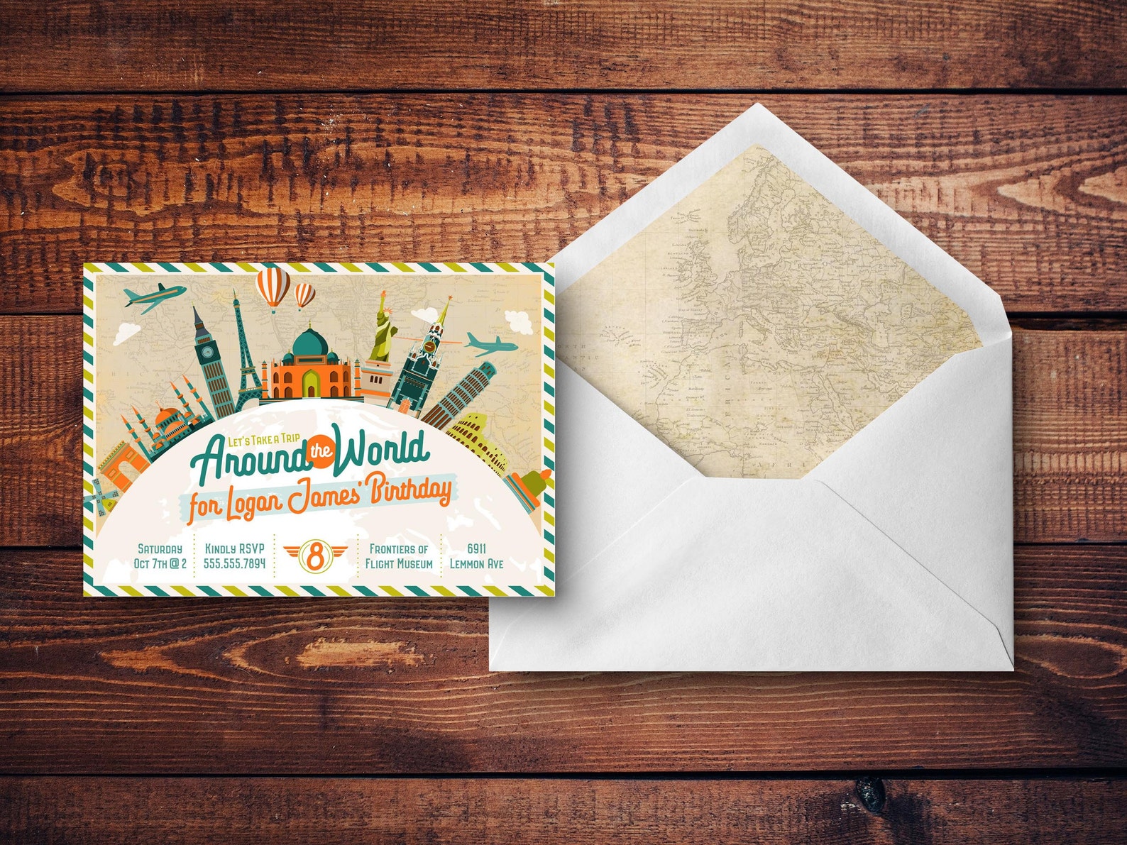 Around the World Party Invitation Around the World Birthday - Etsy