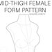 Mid Thigh Female Form Pattern for EVA Foam Crafting, Cosplay, Display ...