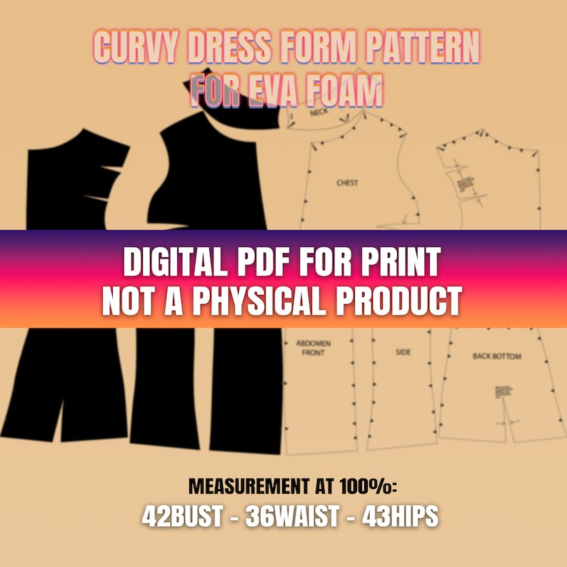 Curvy Dress Form PATTERN for Foam Crafting, Cosplay, Display - Etsy