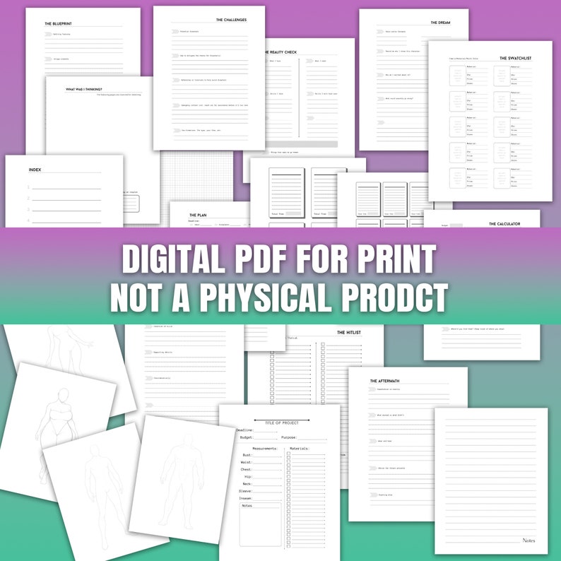Cosplay Planner & Workbook PDF Templates for Print - Etsy
