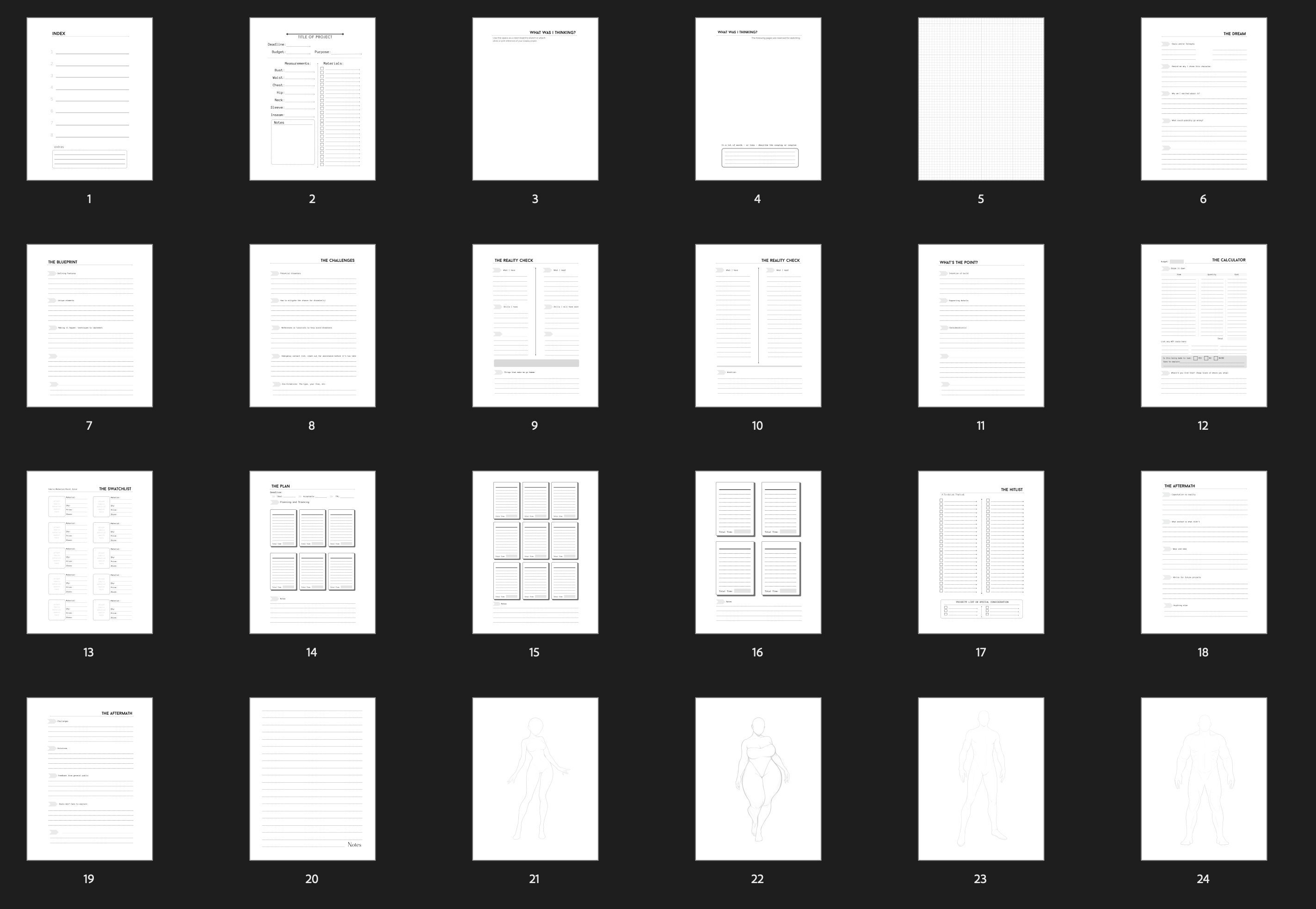 Cosplay Planner & Workbook PDF Templates for Print - Etsy