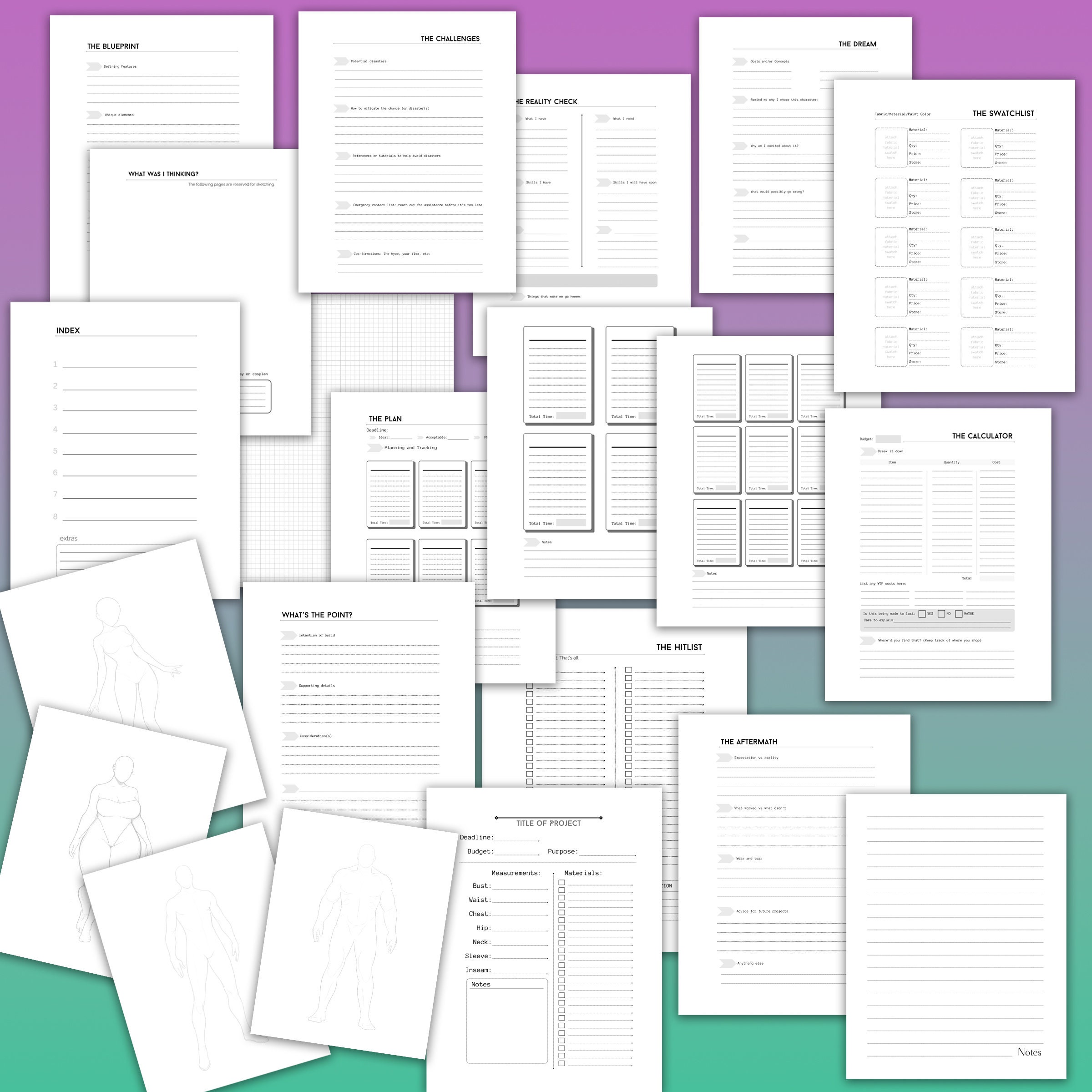 Cosplay Planner & Workbook PDF Templates for Print - Etsy