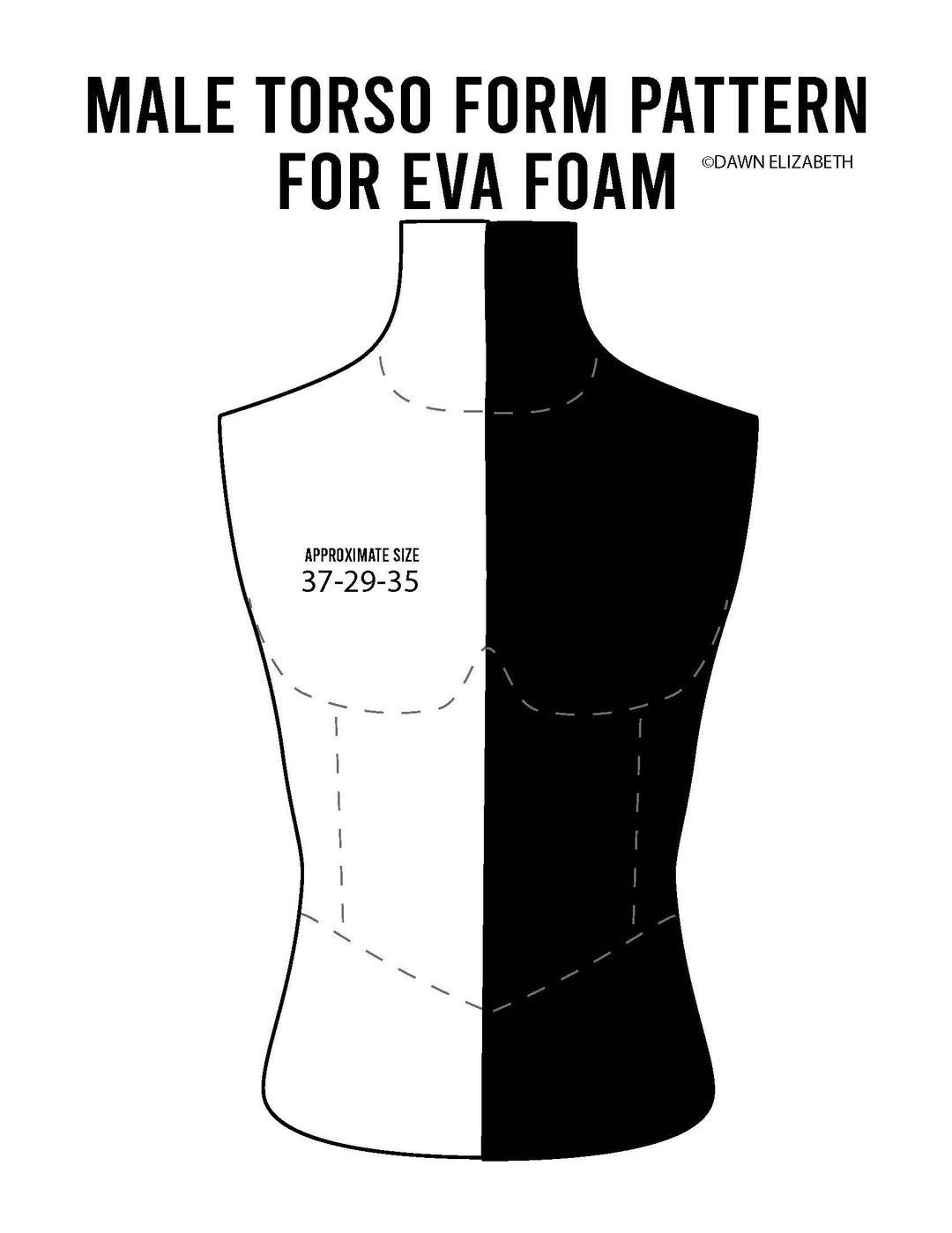 Male Full Torso Mannequin Pattern for EVA Foam Crafting - Etsy
