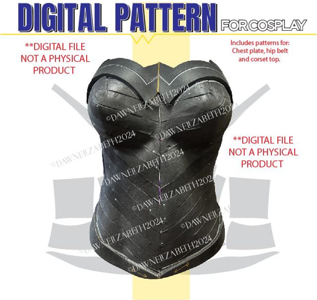 Wondrous Woman New 52 Inspired Corset, Chest and Hip Belt Digital ...