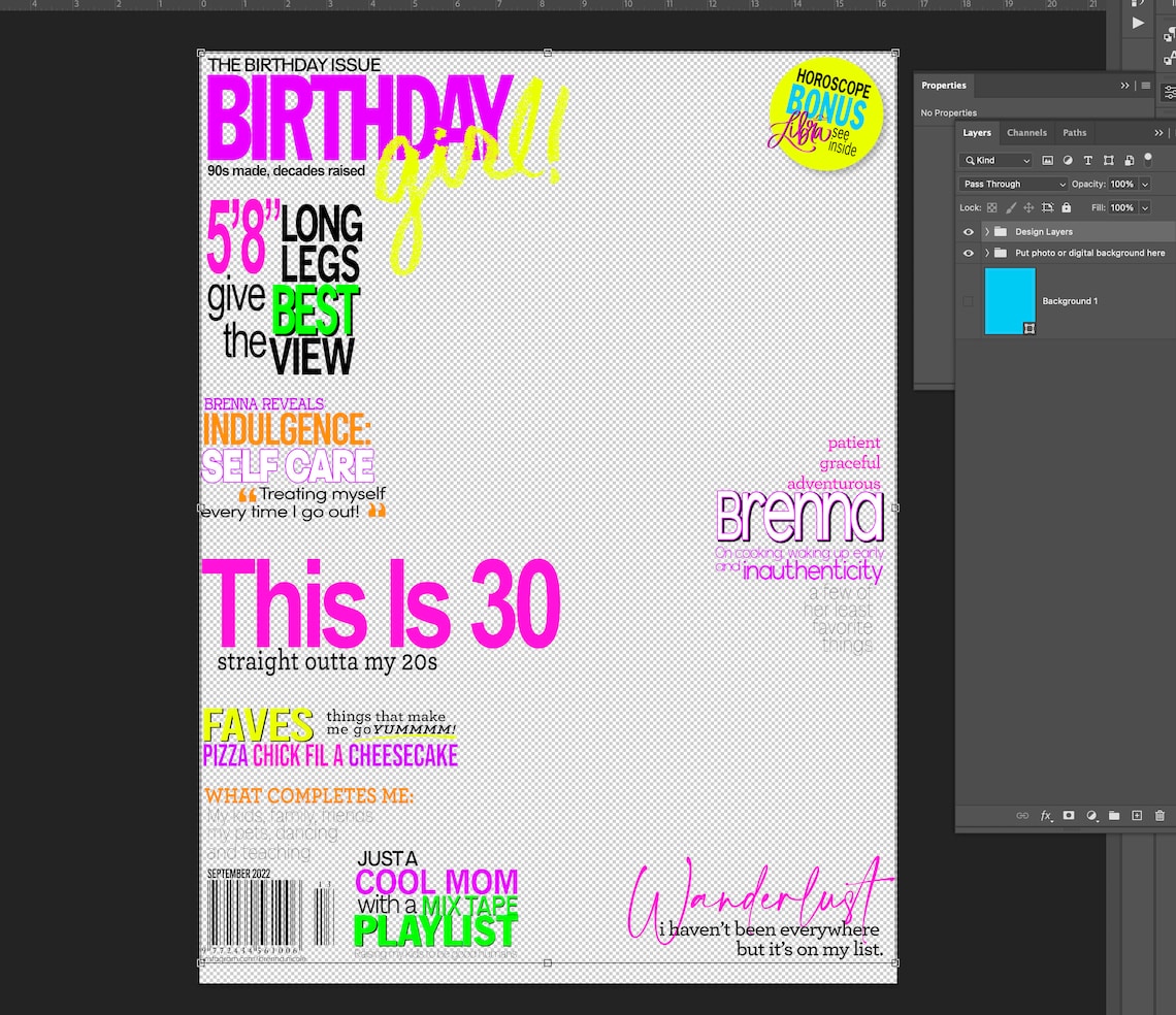 Editable Magazine Cover Photoshop Template - Etsy
