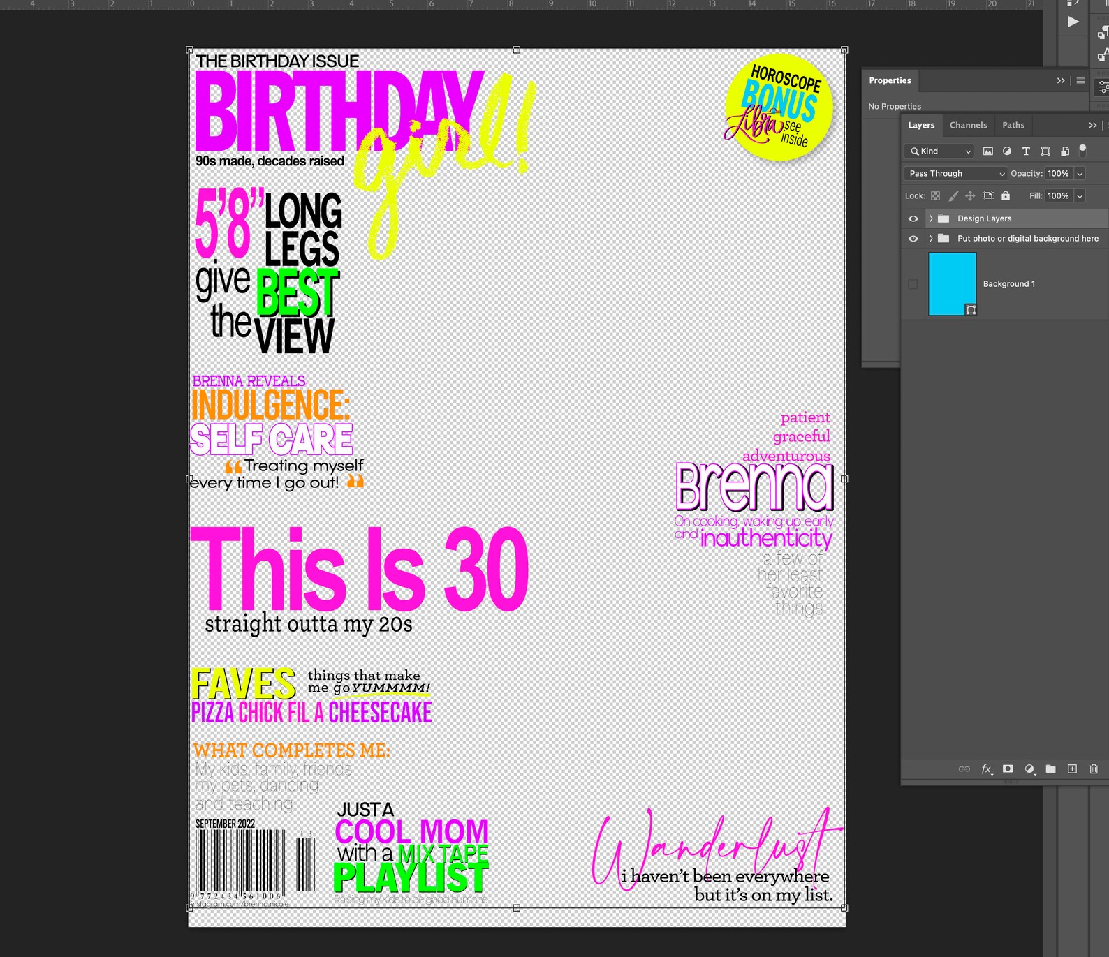 Editable Magazine Cover Photoshop Template Digital File - Etsy