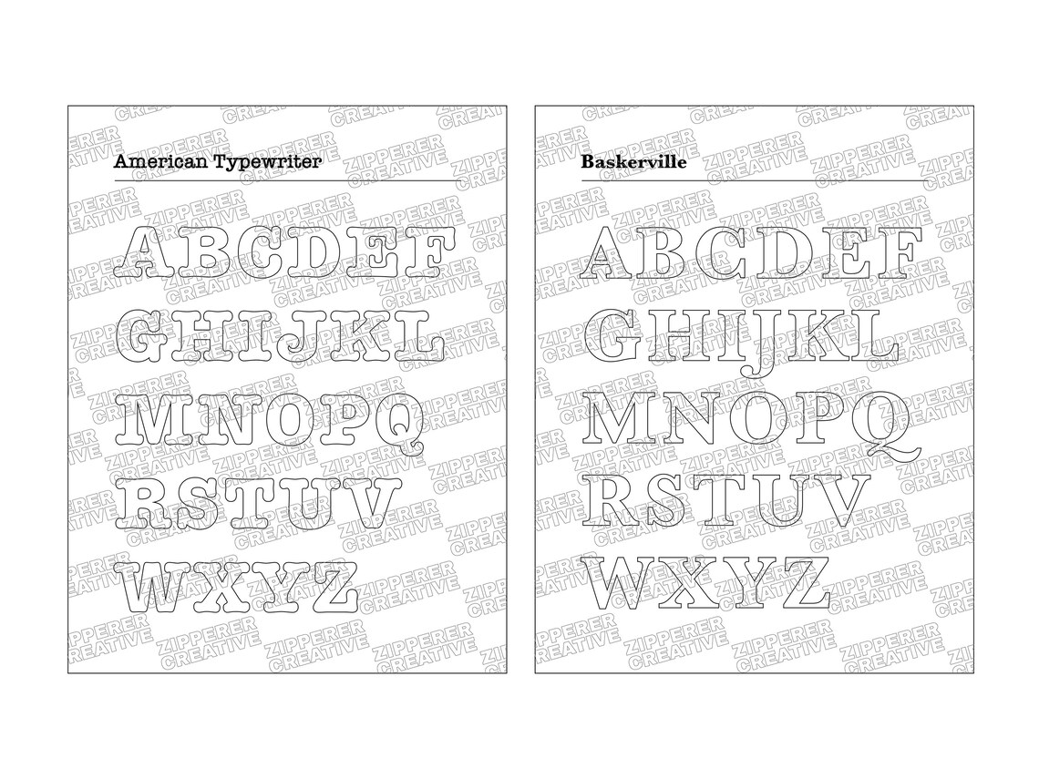 26 Abc's of Fonts Coloring Pages – digital Download - Etsy