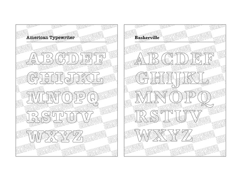 26 Abc's of Fonts Coloring Pages – digital Download - Etsy