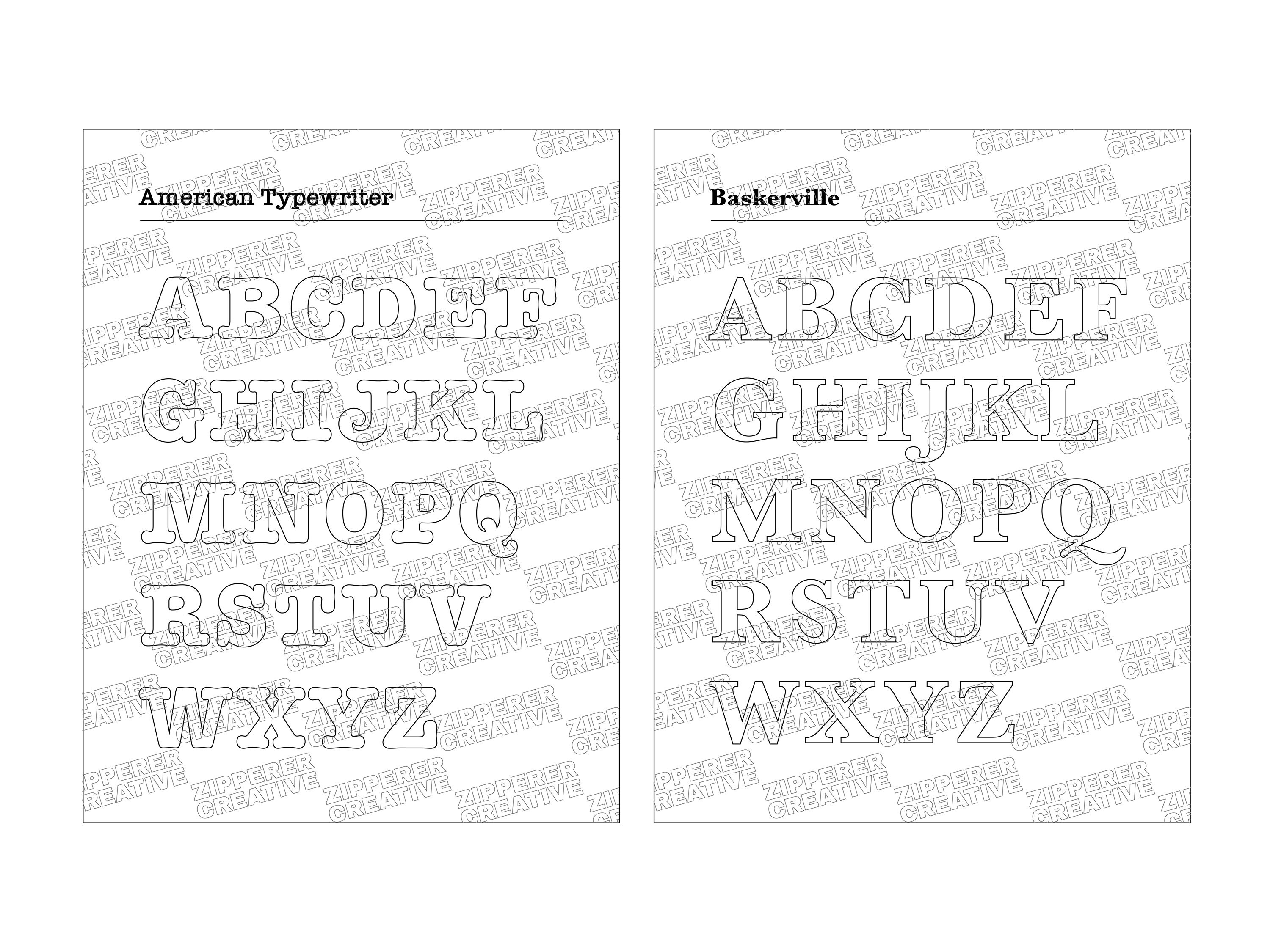 26 Abc's of Fonts Coloring Pages – digital Download - Etsy